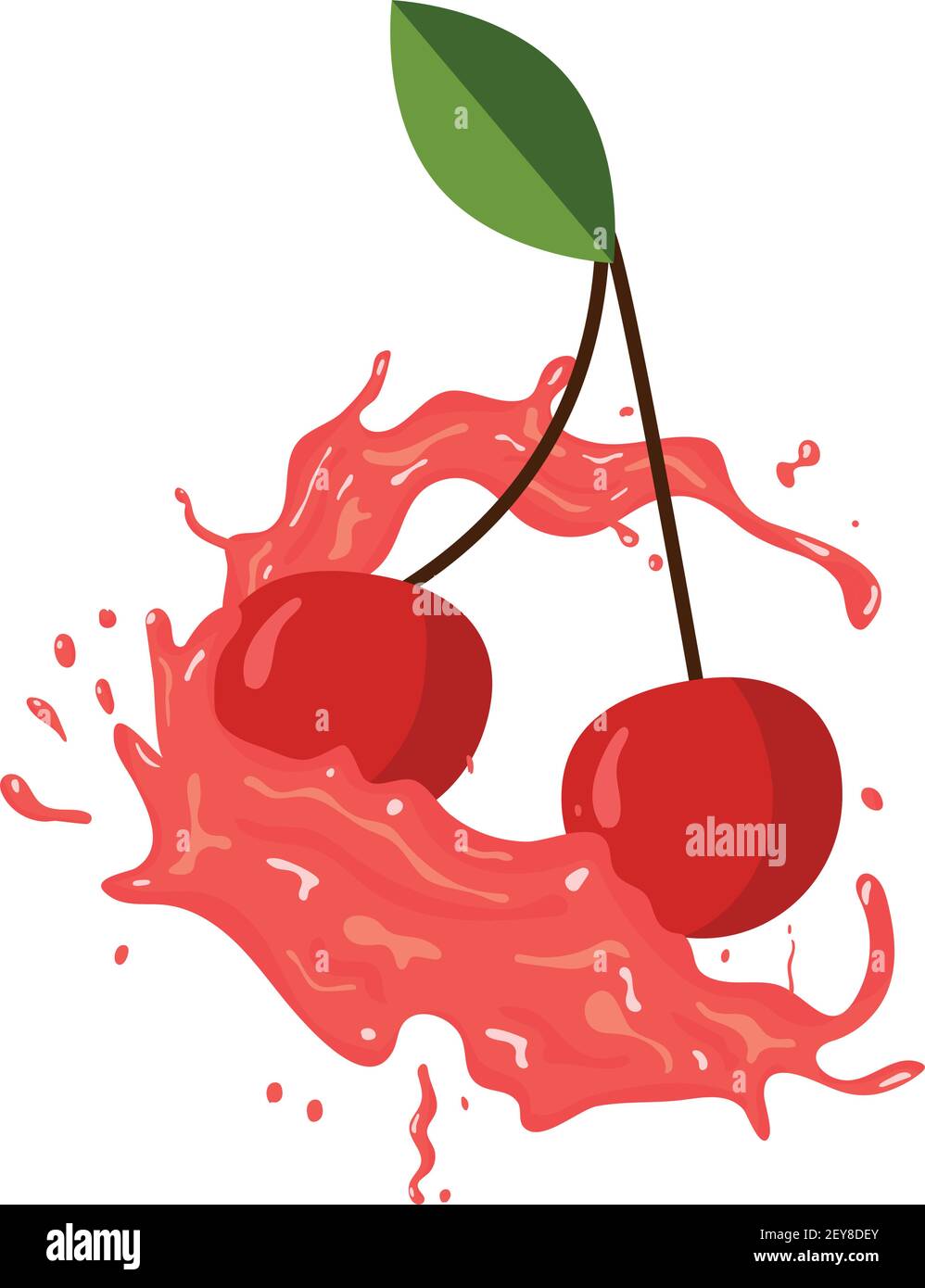 cherries fruit splash Stock Vector Image & Art - Alamy