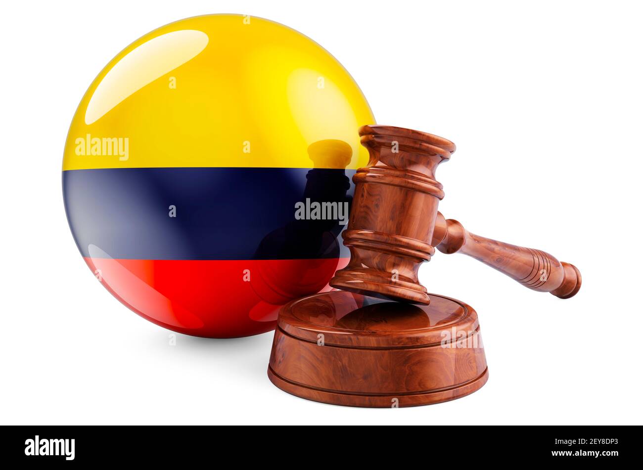 Colombian law and justice concept. Wooden gavel with flag of Colombia ...