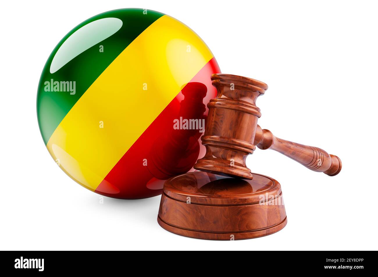 Congo law and justice concept. Wooden gavel with flag of Congo. 3D ...