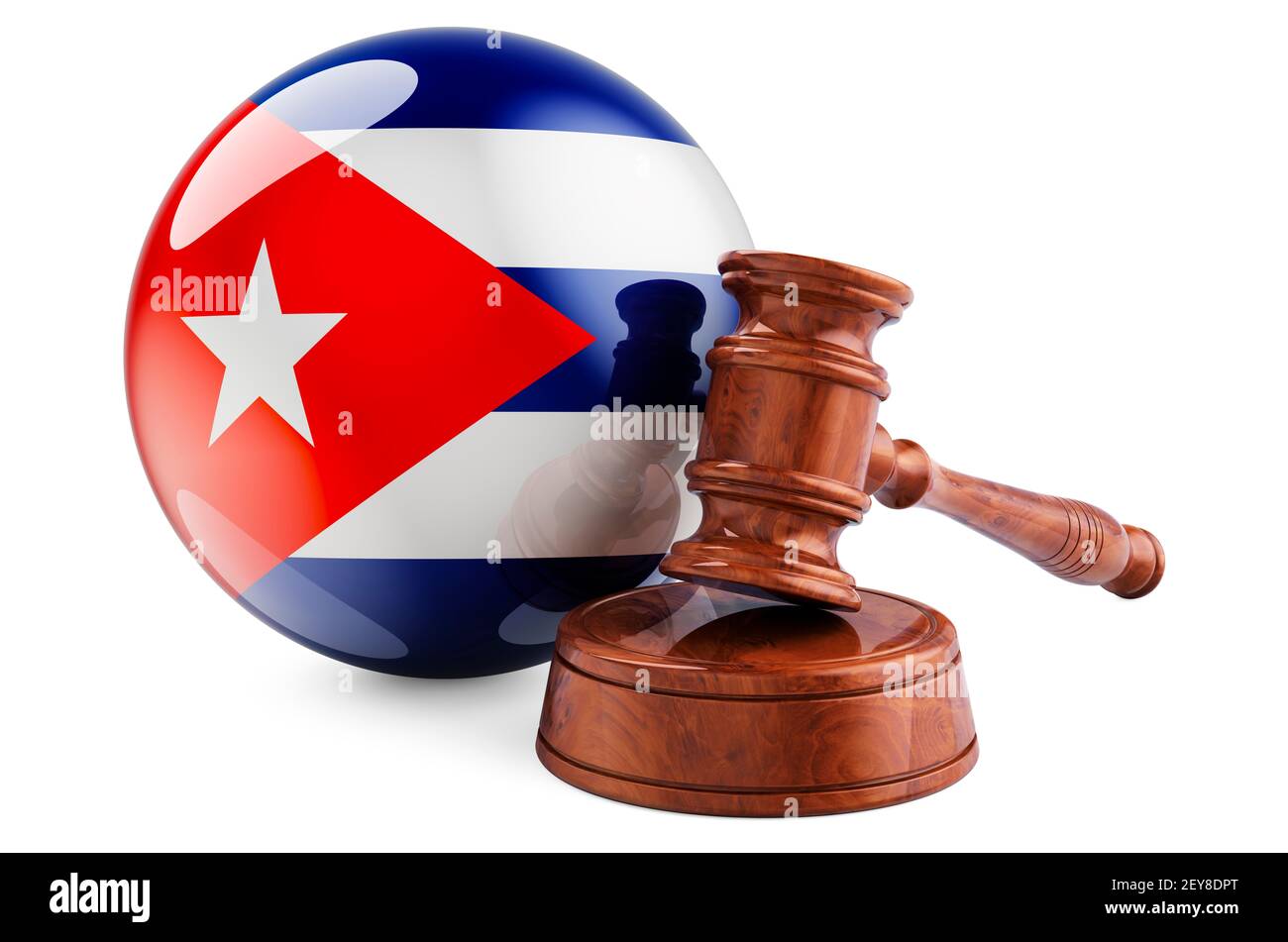 Cuban law and justice concept. Wooden gavel with flag of Cuba. 3D ...