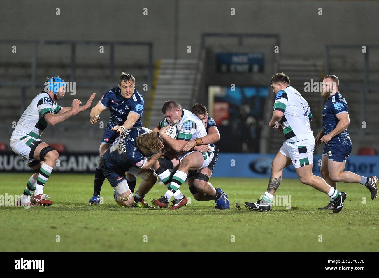 Eccles, UK. 05th Mar, 2021. Jamie Blamire of Newcastle Falcons has his ...