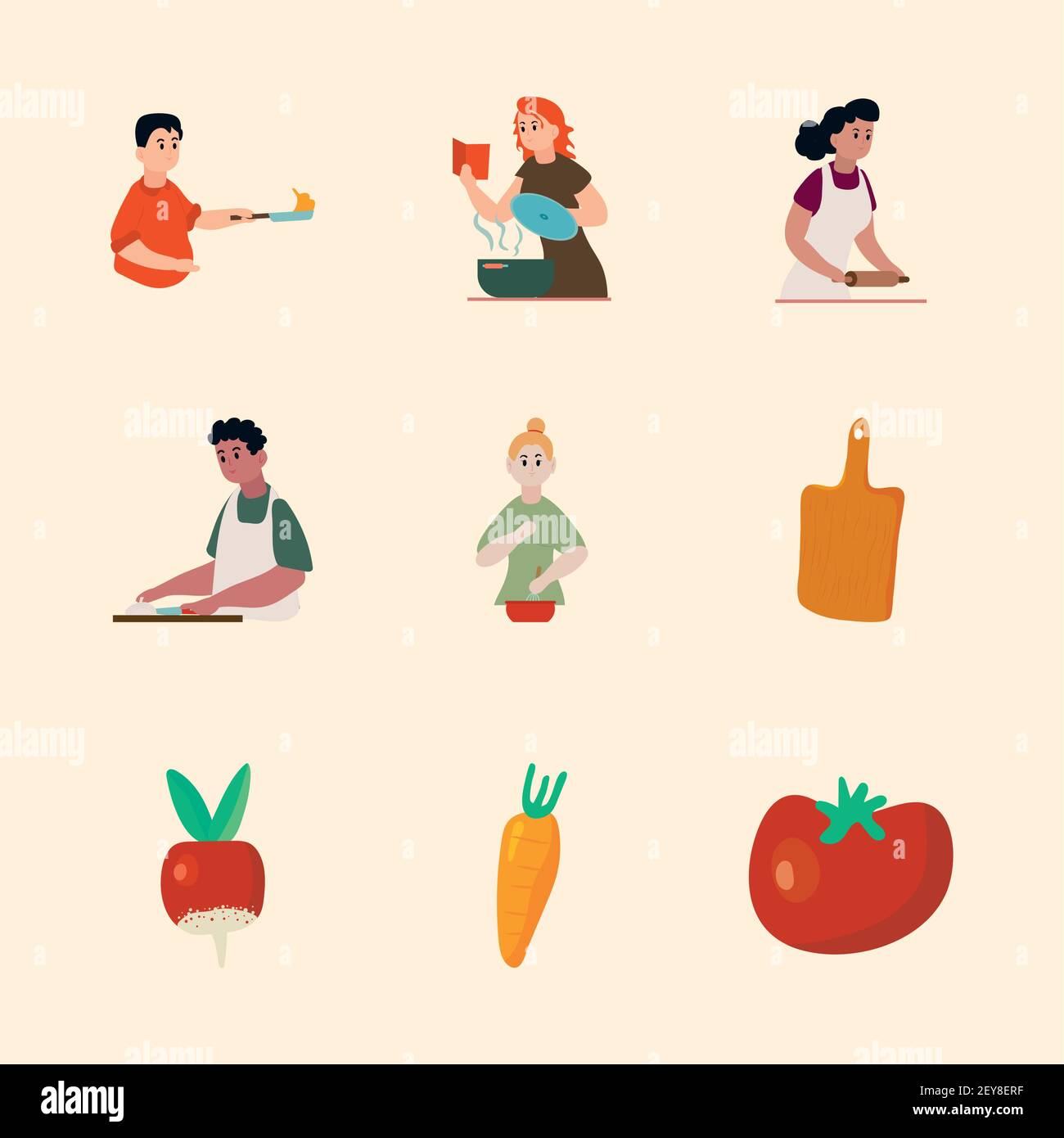 people cooking characters Stock Vector Image & Art - Alamy