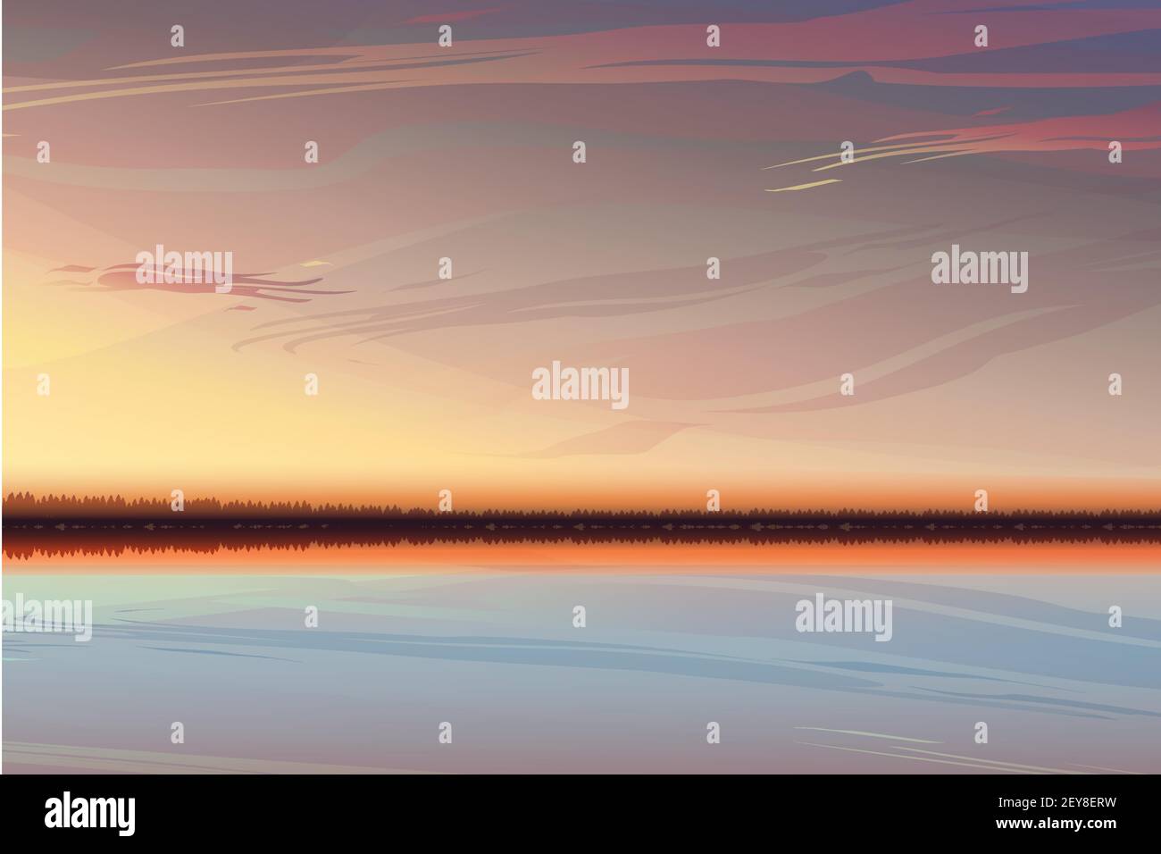 Beautiful sunset view Stock Vector Images - Alamy