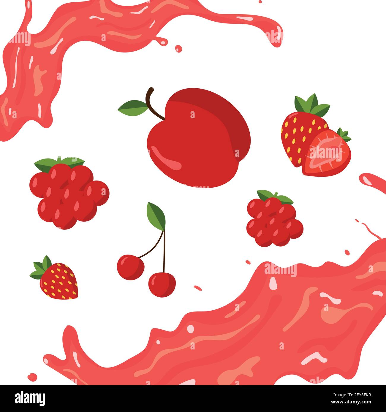 red fruits splash Stock Vector Image & Art - Alamy