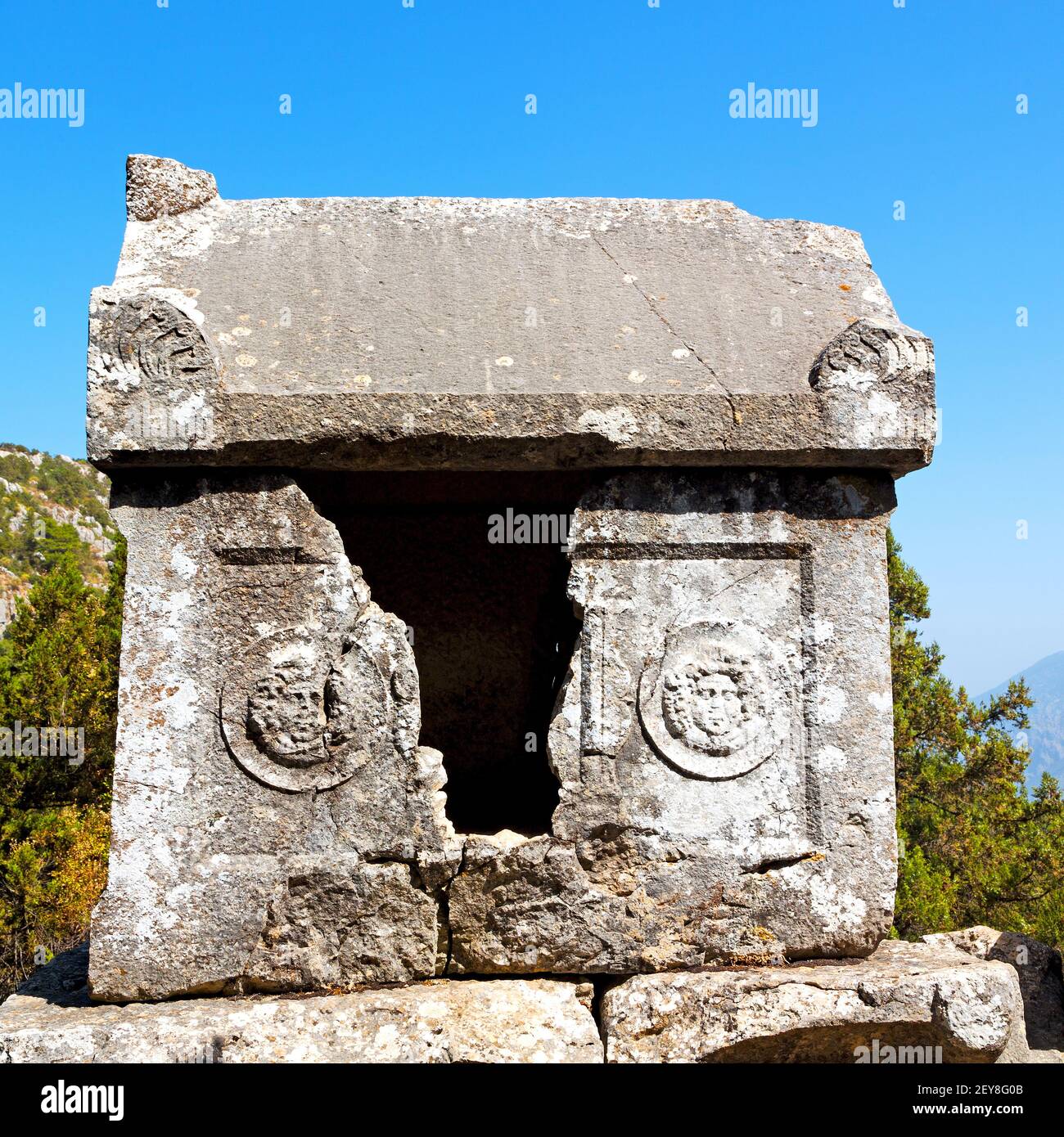Anatolia heritage ruins from the hill in asia turkey termessos old ...