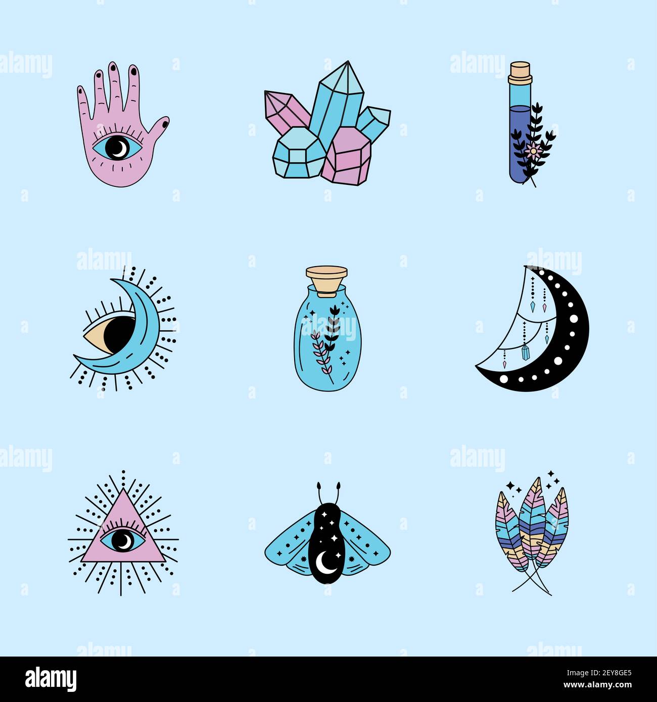 nine esoteric icons Stock Vector Image & Art - Alamy