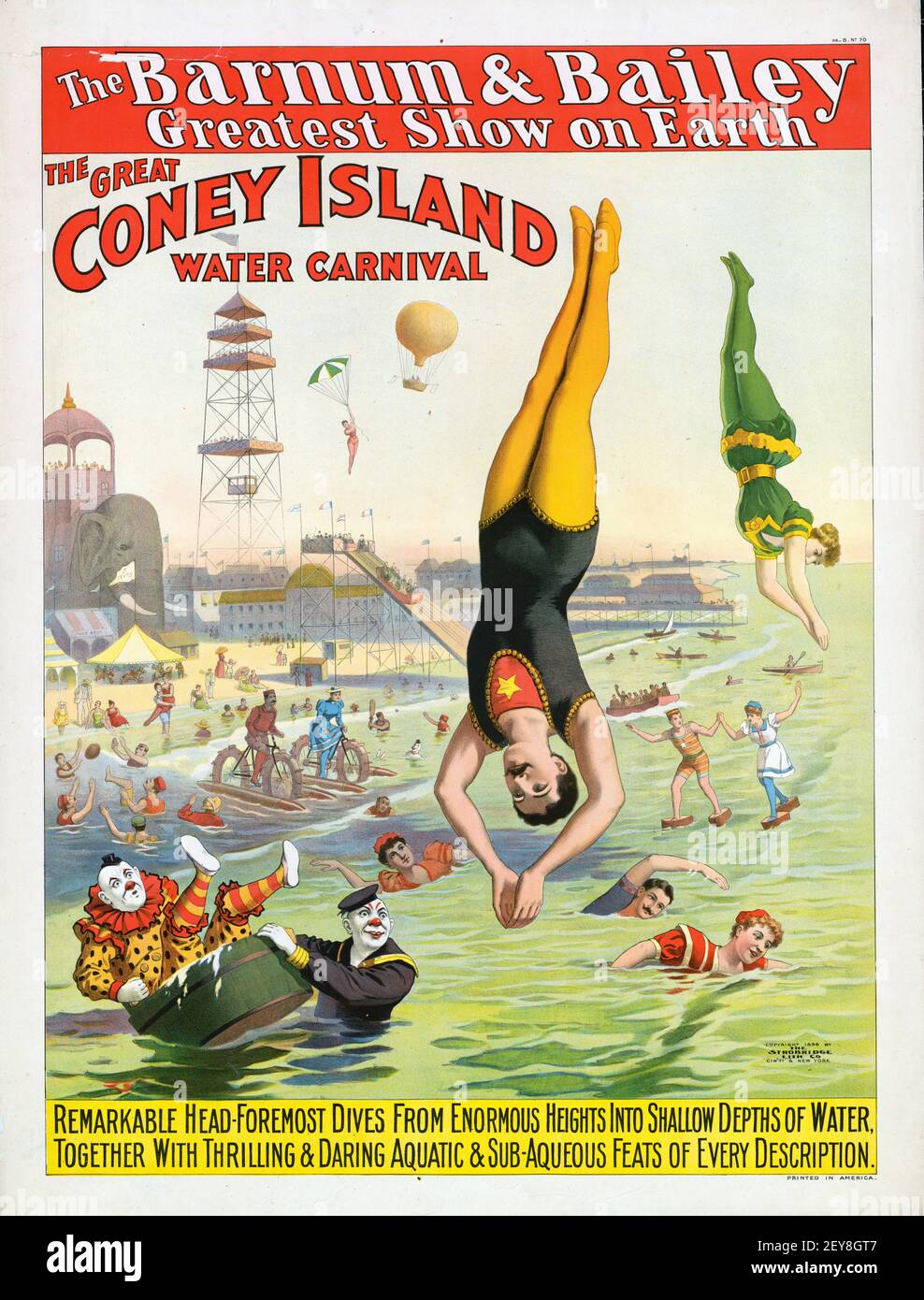 The Barnum & Bailey Greatest Show on Earth. Circus Poster 1898, old and ...
