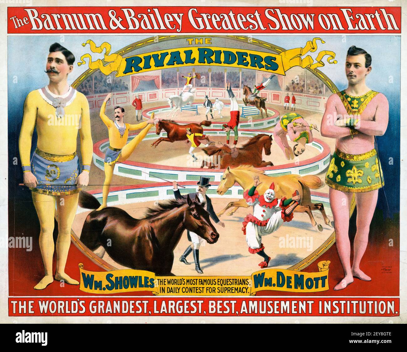 The Barnum & Bailey Greatest Show on Earth. Classic Circus poster, old ...