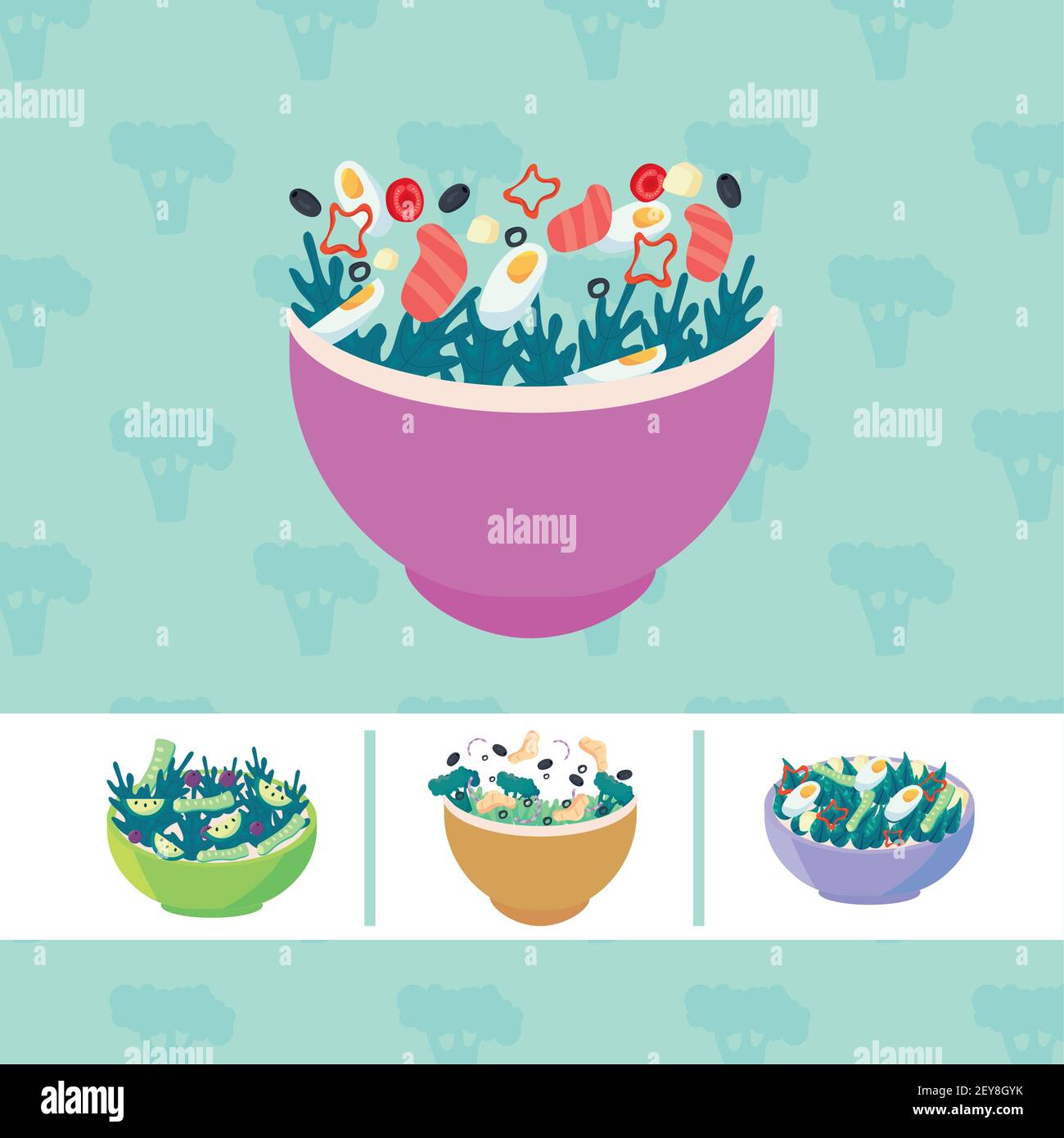 healthy bowls set Stock Vector Image & Art - Alamy