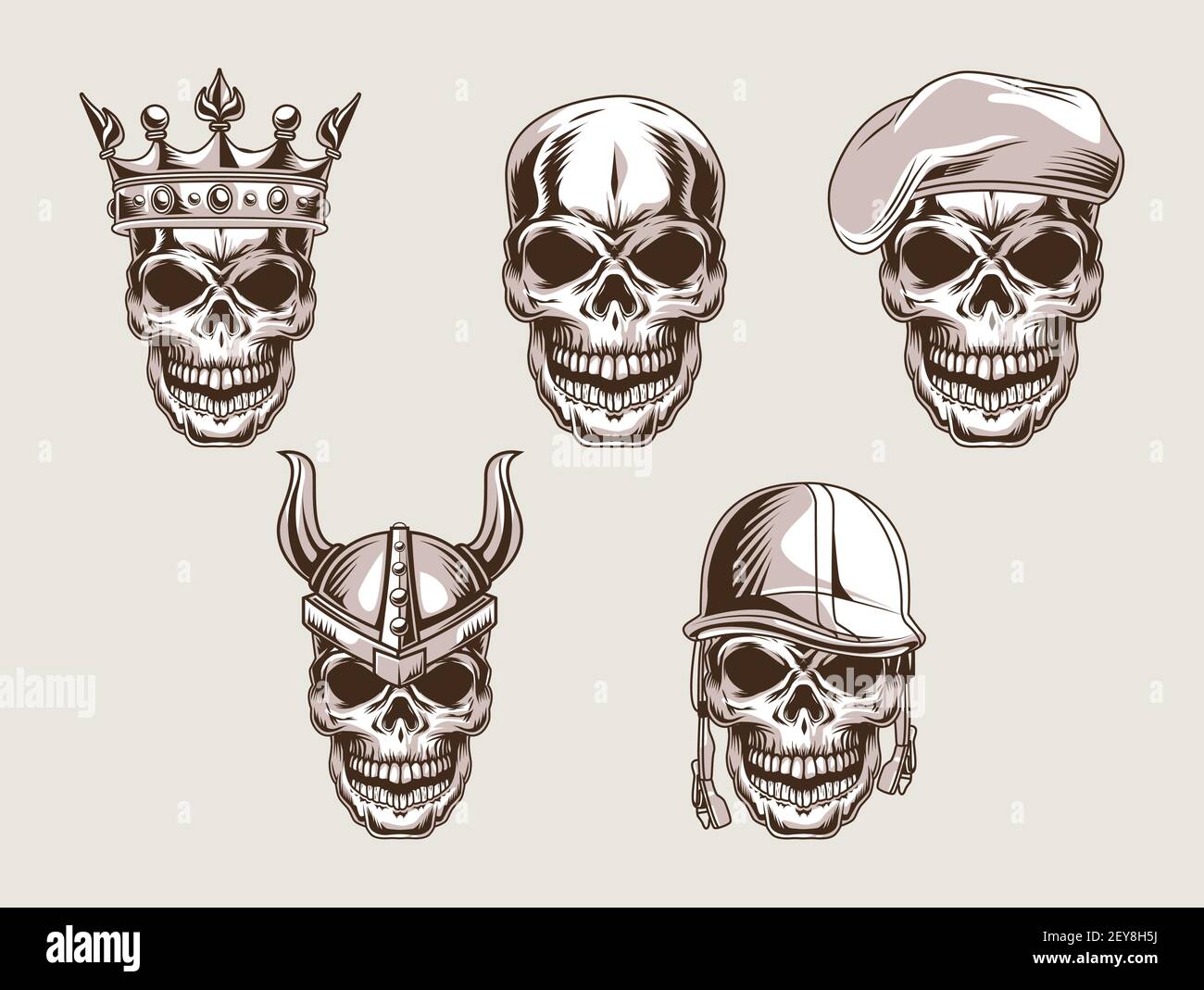 skulls heads set Stock Vector Image & Art - Alamy