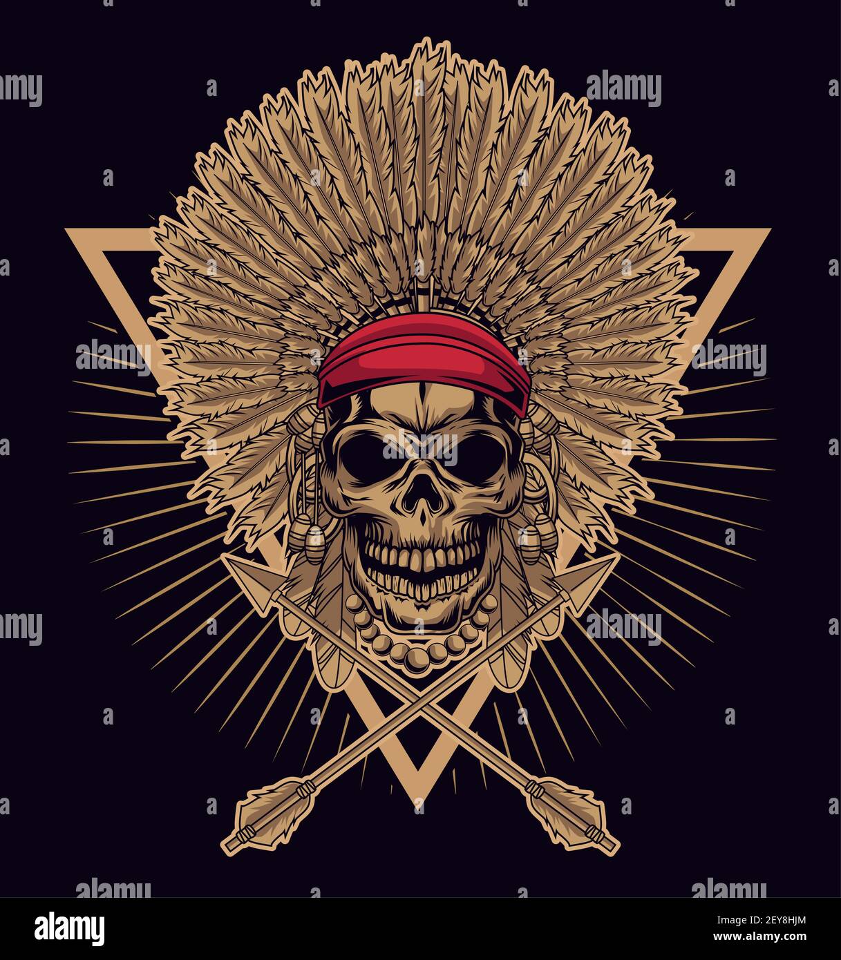 skull red indian Stock Vector Image & Art - Alamy