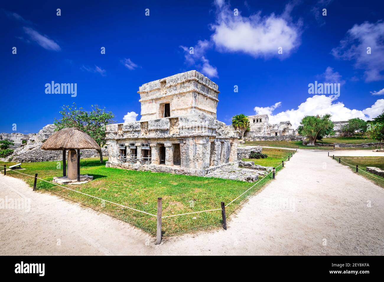 Tulum, Mexico. Temple of the Frescoes in Mayan ancient ruins, Central ...