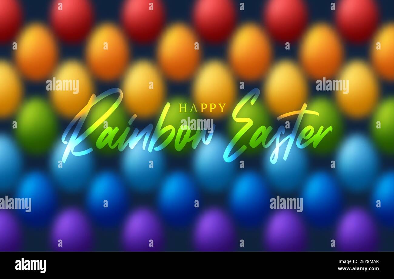 Happy Easter rainbow egg pattern vector background. Simple colorful ...