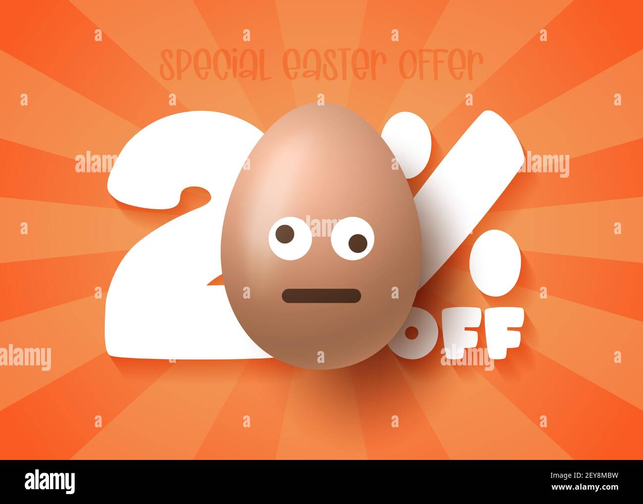 Happy Easter Sale banner. Easter Sale 20 off banner template with smile ...