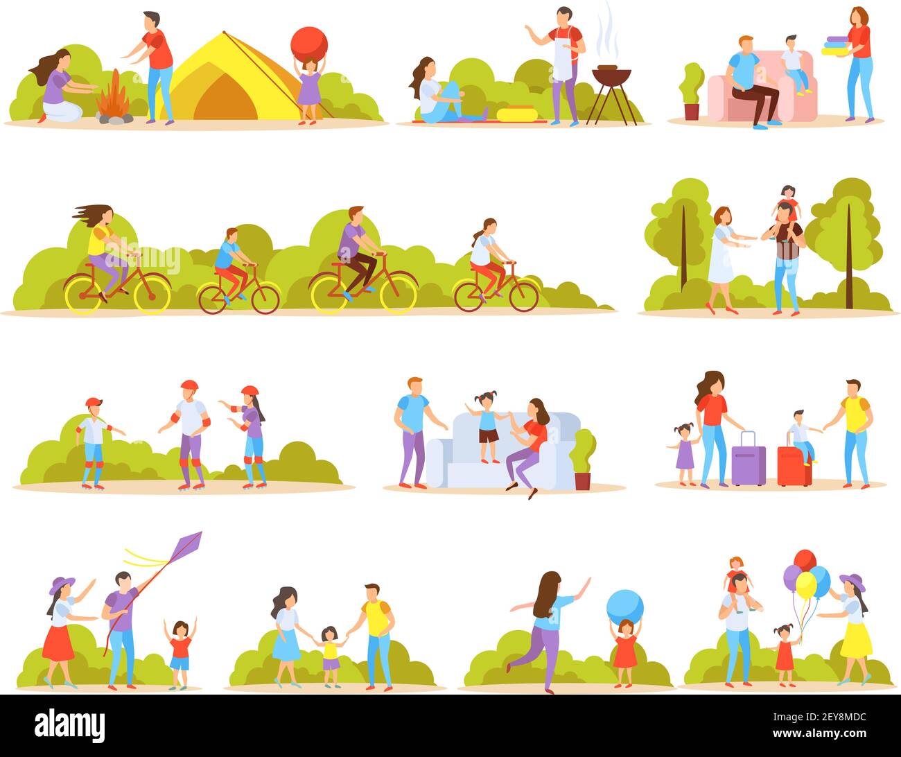 Family kite countryside Stock Vector Images - Alamy
