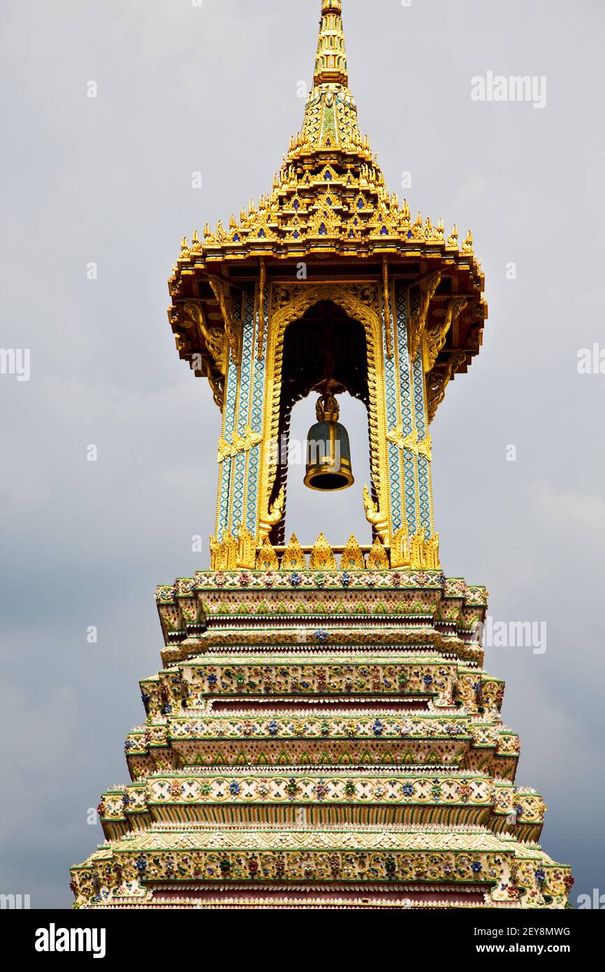 Thailand asia in bangkok rain bell palaces sky colors Stock Photo - Alamy