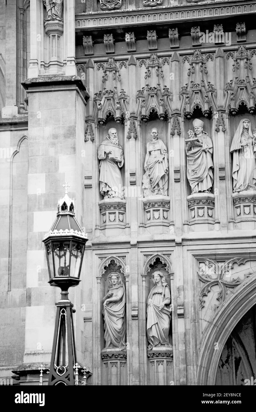 Historic marble and statue in old city of london england Stock Photo ...
