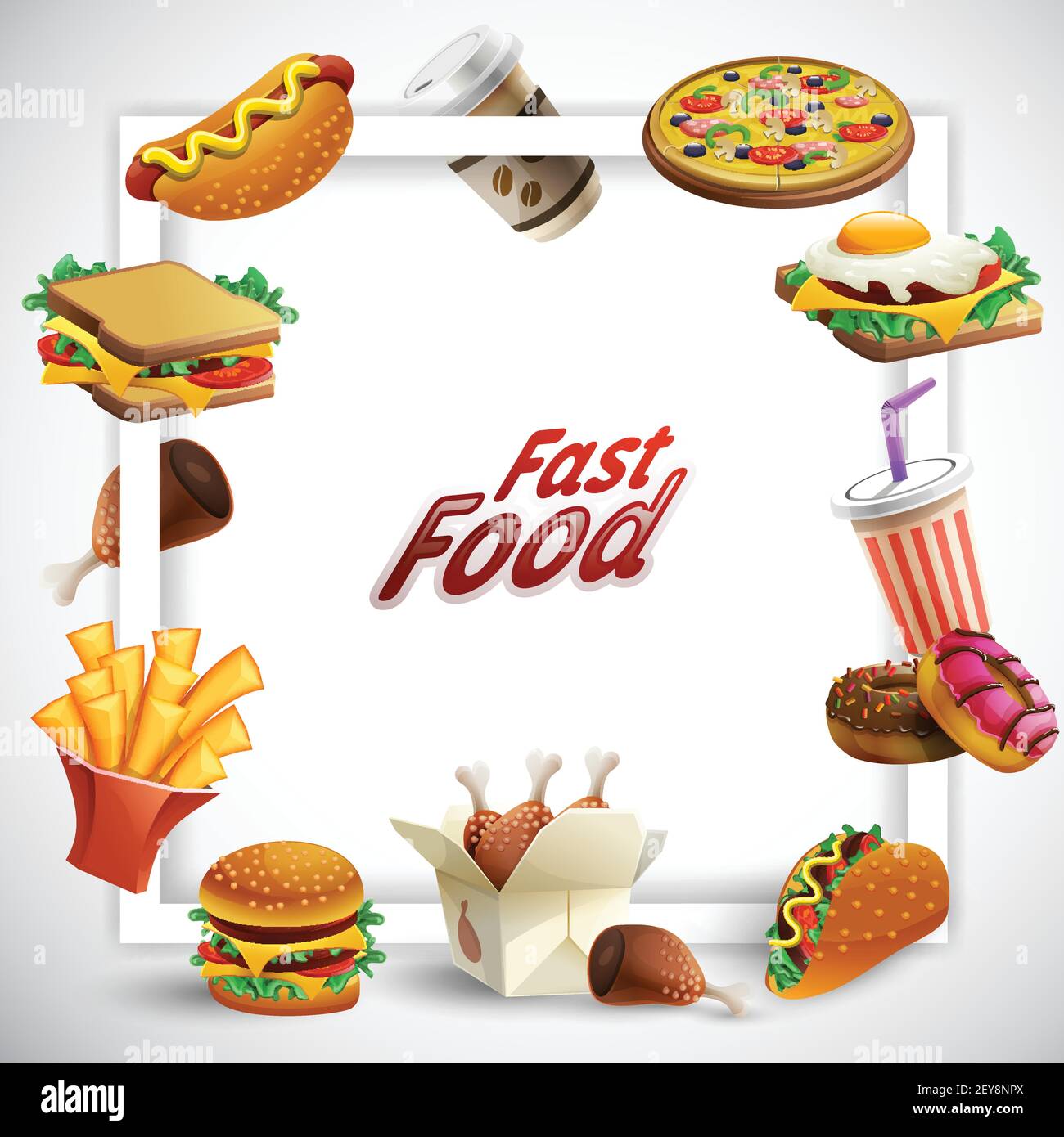 Junk Food Borders Clip Art