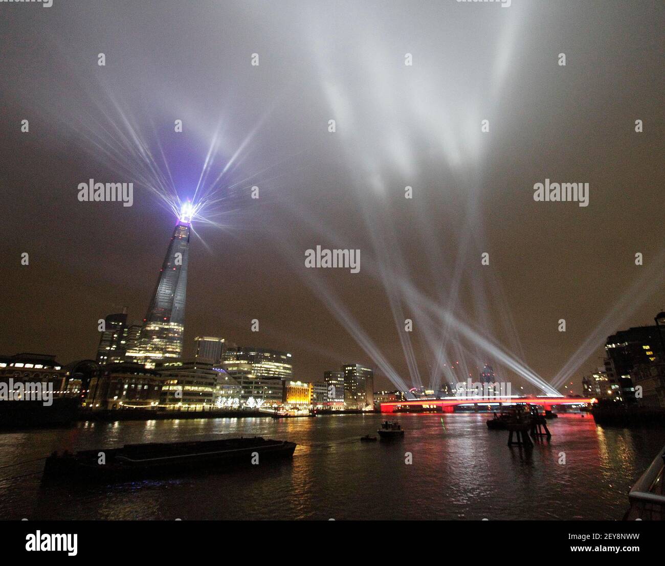 New Year's Eve 2020 - 2021. London’s lights at the shard and tower ...
