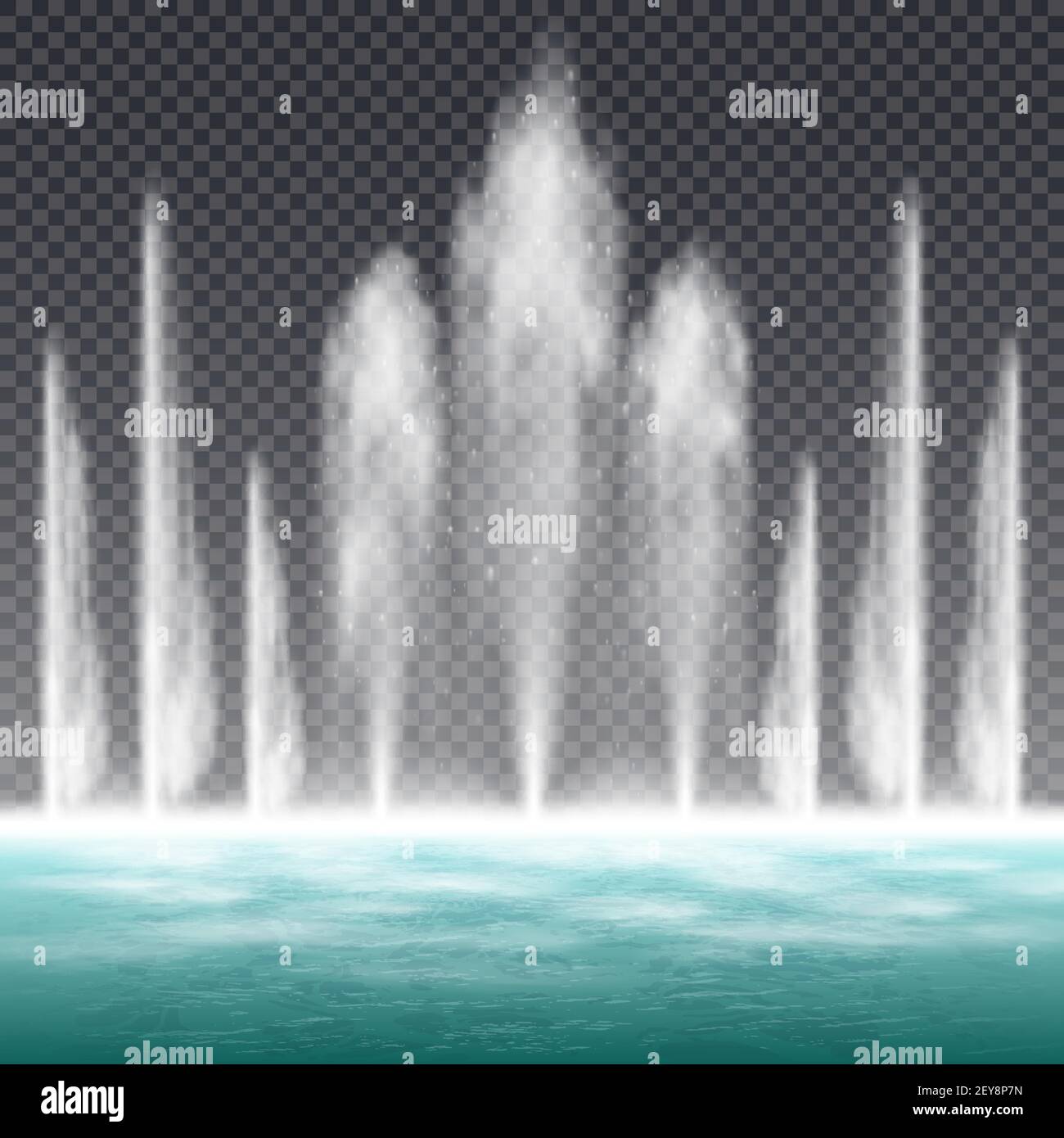 Dancing jumping jet fountain with dynamic water shape effect realistic ...
