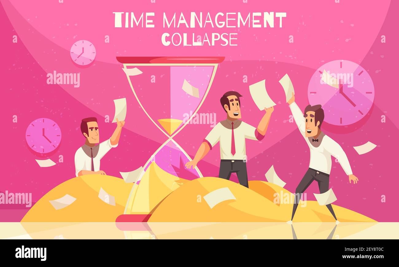 Business concept with office workers catching flying paper sheets and ...