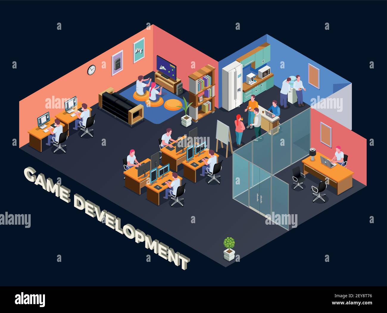 Game development isometric composition with programmers and gamers ...