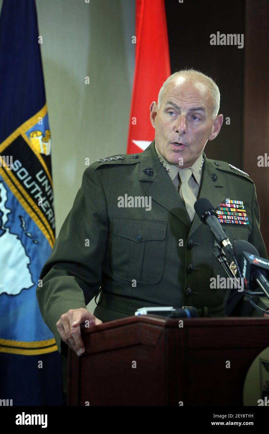 Marine Corps Gen. John F. Kelly holds a press conference June 4, 2013 ...