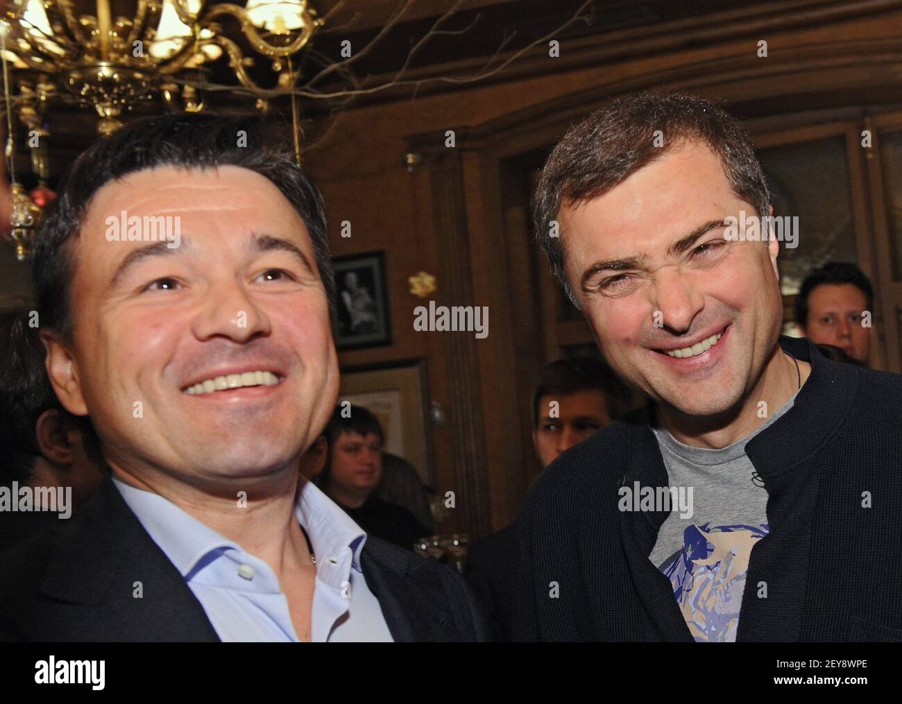 Moscow Region Governor Andrei Vorobyov (left) and Russian presidential ...
