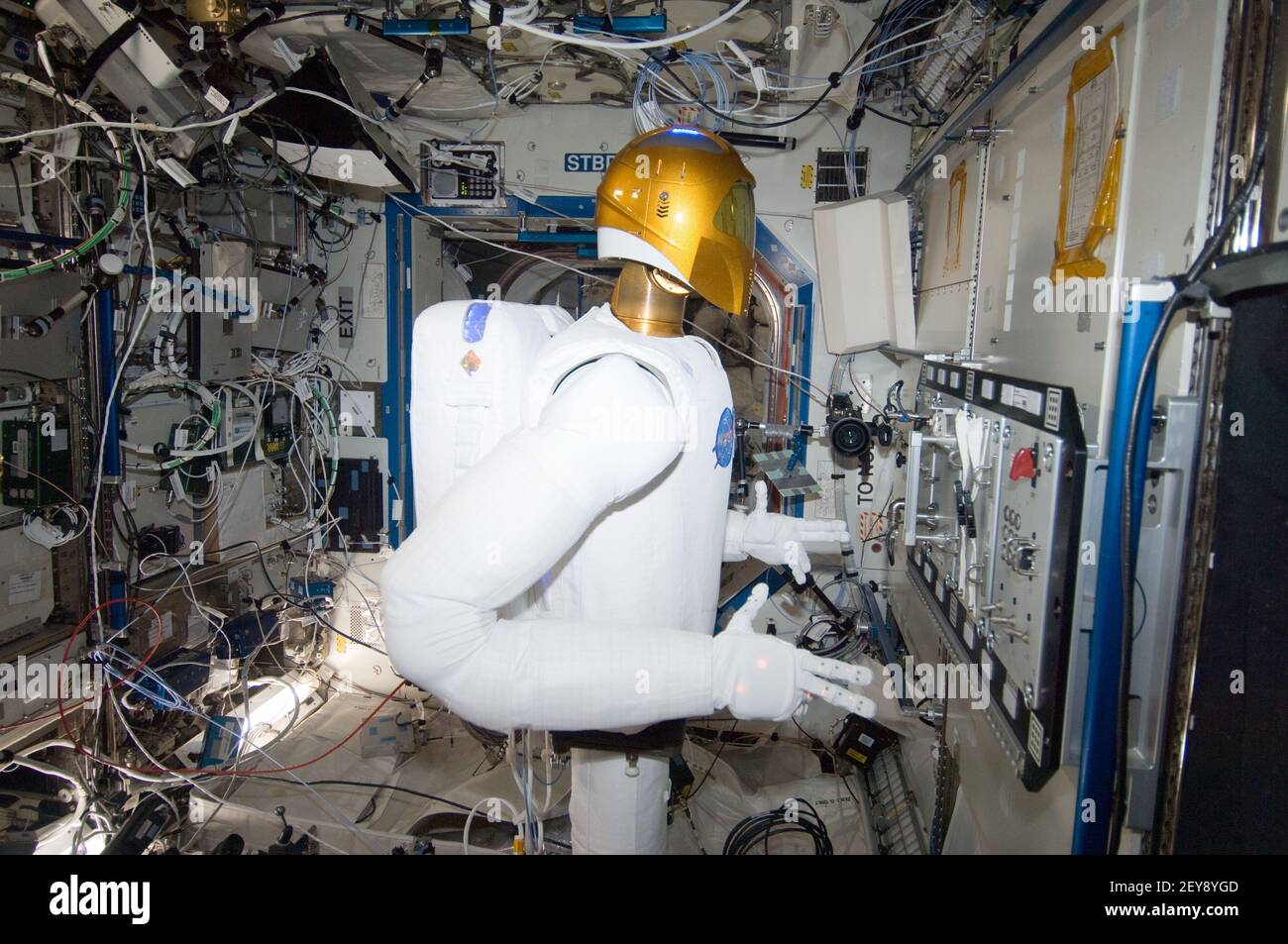 In the International Space Station's Destiny laboratory, Robonaut 2 is pictured on Jan. 2 ...