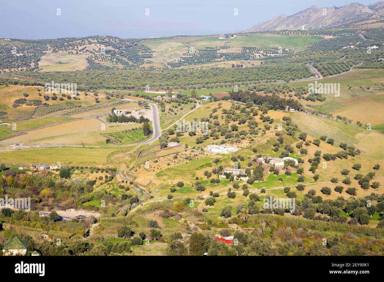From high in the village morocco africa field Stock Photo - Alamy