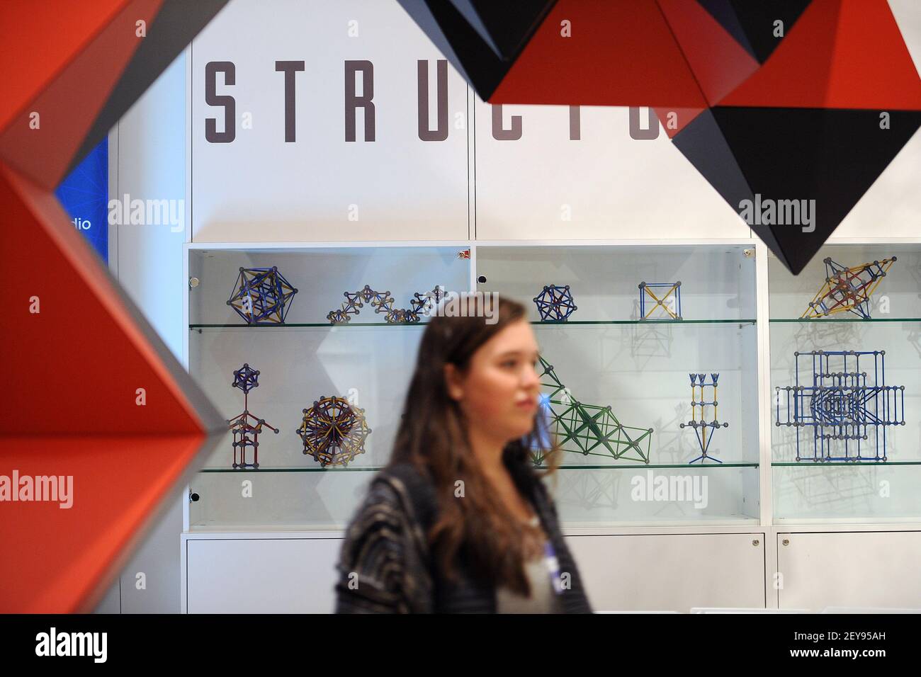 23 JANUARY 2013 - New York - A student walks under a math derived ...
