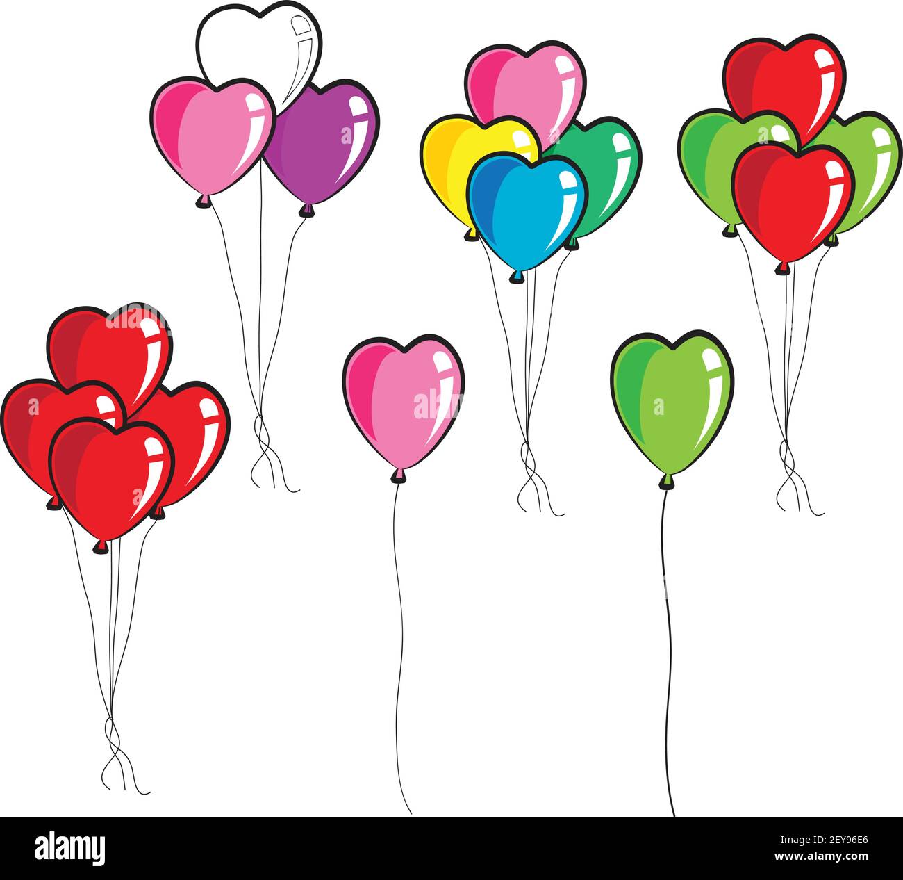 vector heart shape balloons Stock Vector Image & Art - Alamy