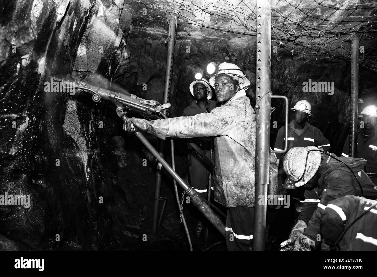 African mine worker Black and White Stock Photos & Images - Alamy