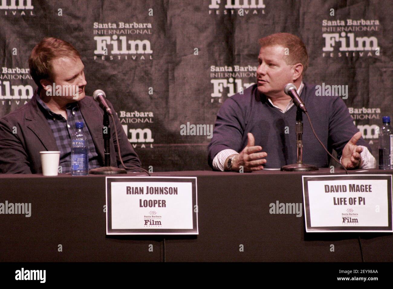 26 January 2013 - Santa Barbara, CA - (l-r). Rian Johnson, Looper; and ...