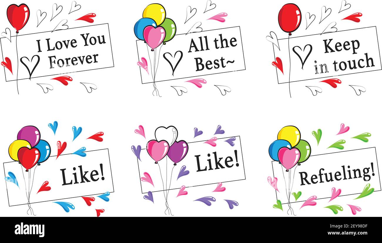 Balloons in heart shape greeting Cut Out Stock Images & Pictures - Alamy