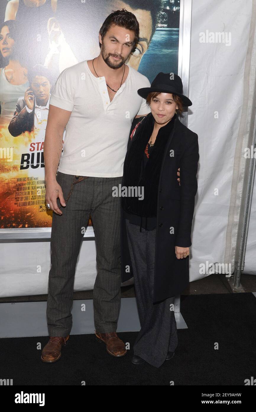 29 JANUARY 2013 - New York - (L-R) Jason Momoa and Zoe Kravitz attend ...
