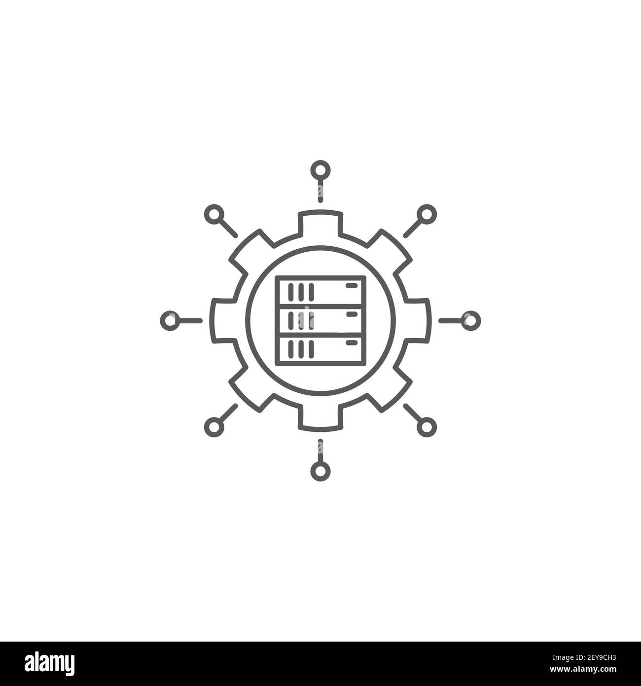 central server icon vector filled flat sign solid pictogram isolated on ...