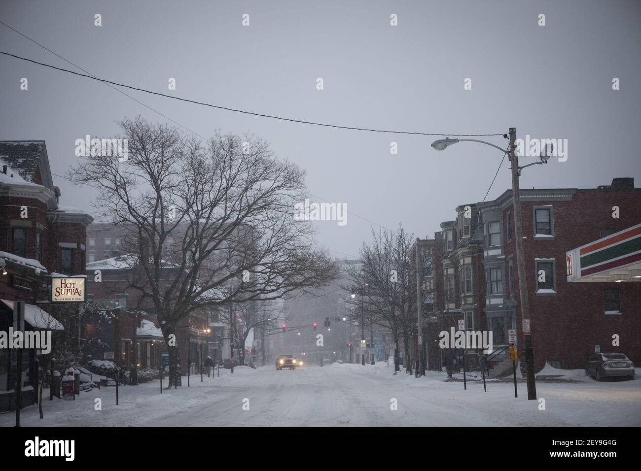 8 February 2013- Portland, ME - Snow accumulates in downtown Portland ...