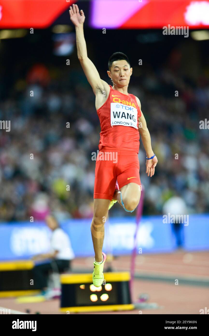 Jianan Wang (China). Long Jump Final. IAAF World Athletics Championships, London 2017 Stock ...