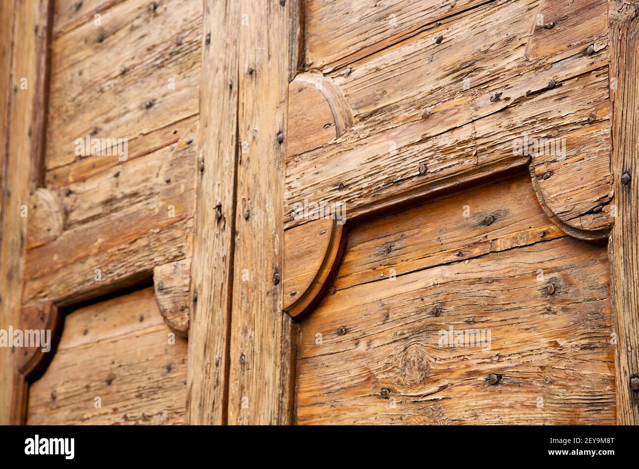 Cavaria in a door curch closed wood italy varese Stock Photo - Alamy