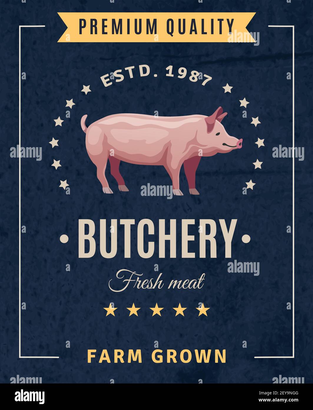 Butchery fresh meat vintage advertising poster with pig and design ...