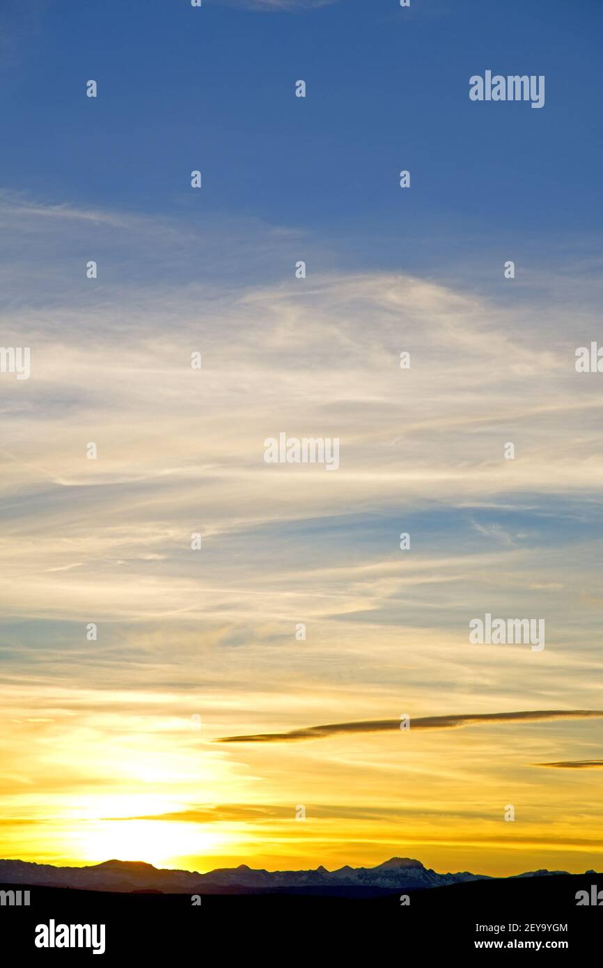 Sunrise in the colored sky white sun Stock Photo - Alamy