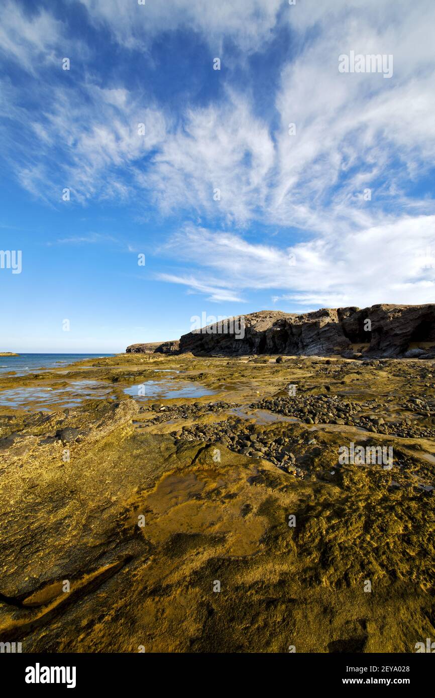 Light isle foam rock spain landscape stone sky beach Stock Photo - Alamy