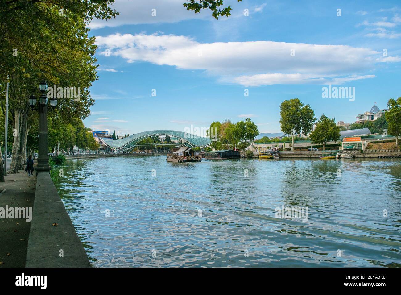 TBILISI, GEORGIA - Jan 09, 2021: The Bridge of Peace is a bow-shaped ...