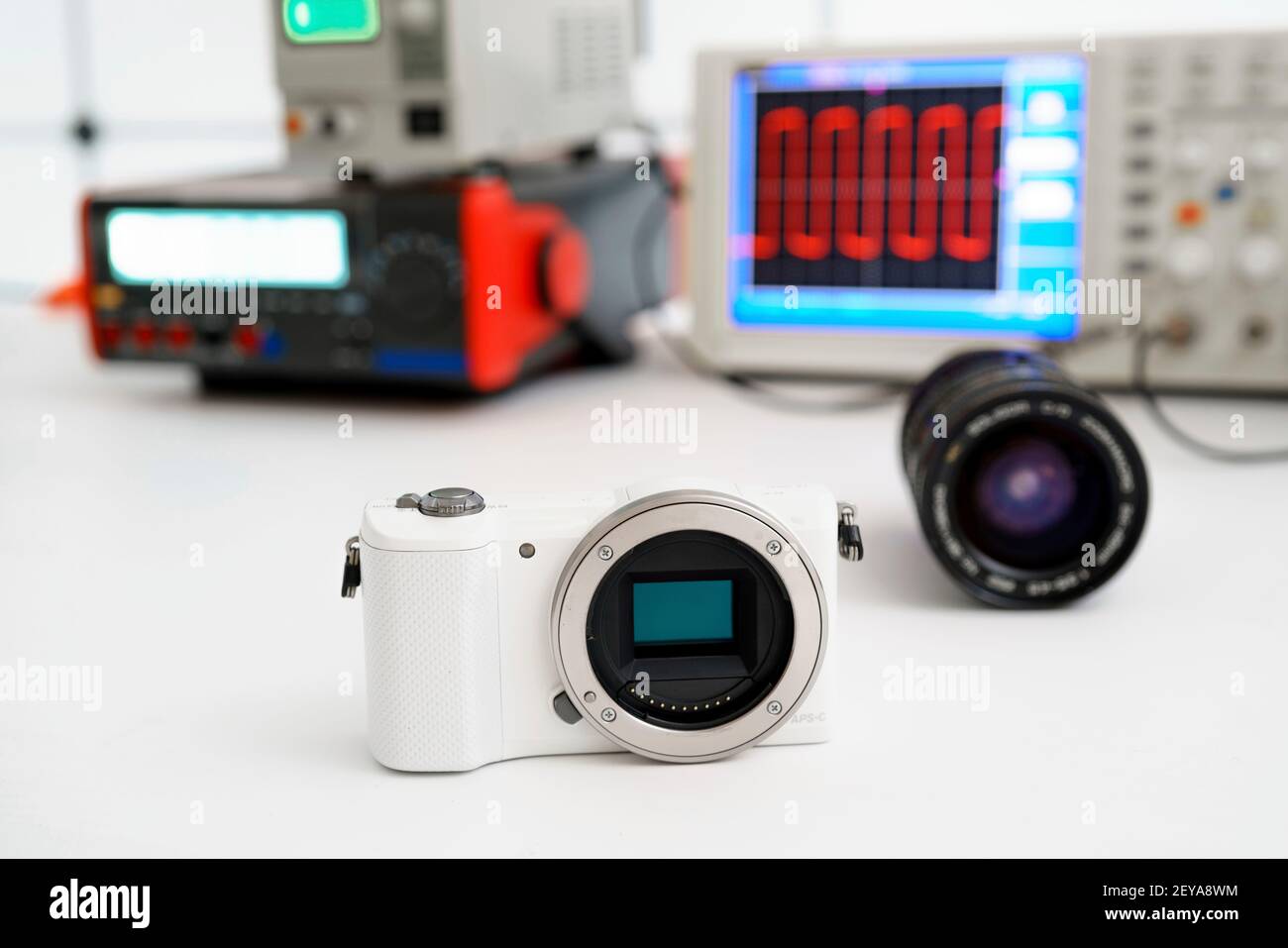 Repair of a mirrorless camera in a service centre Stock Photo - Alamy