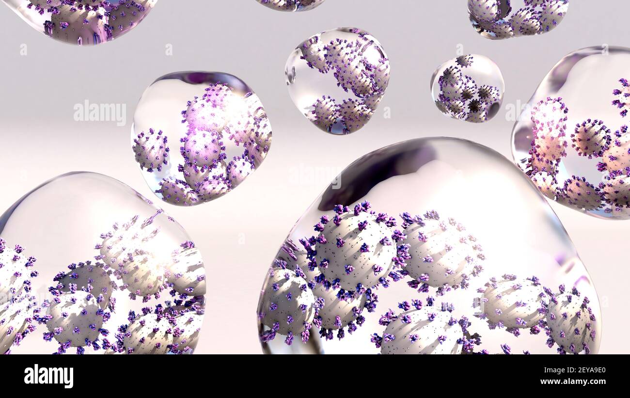Viral droplet transmission, illustration Stock Photo - Alamy