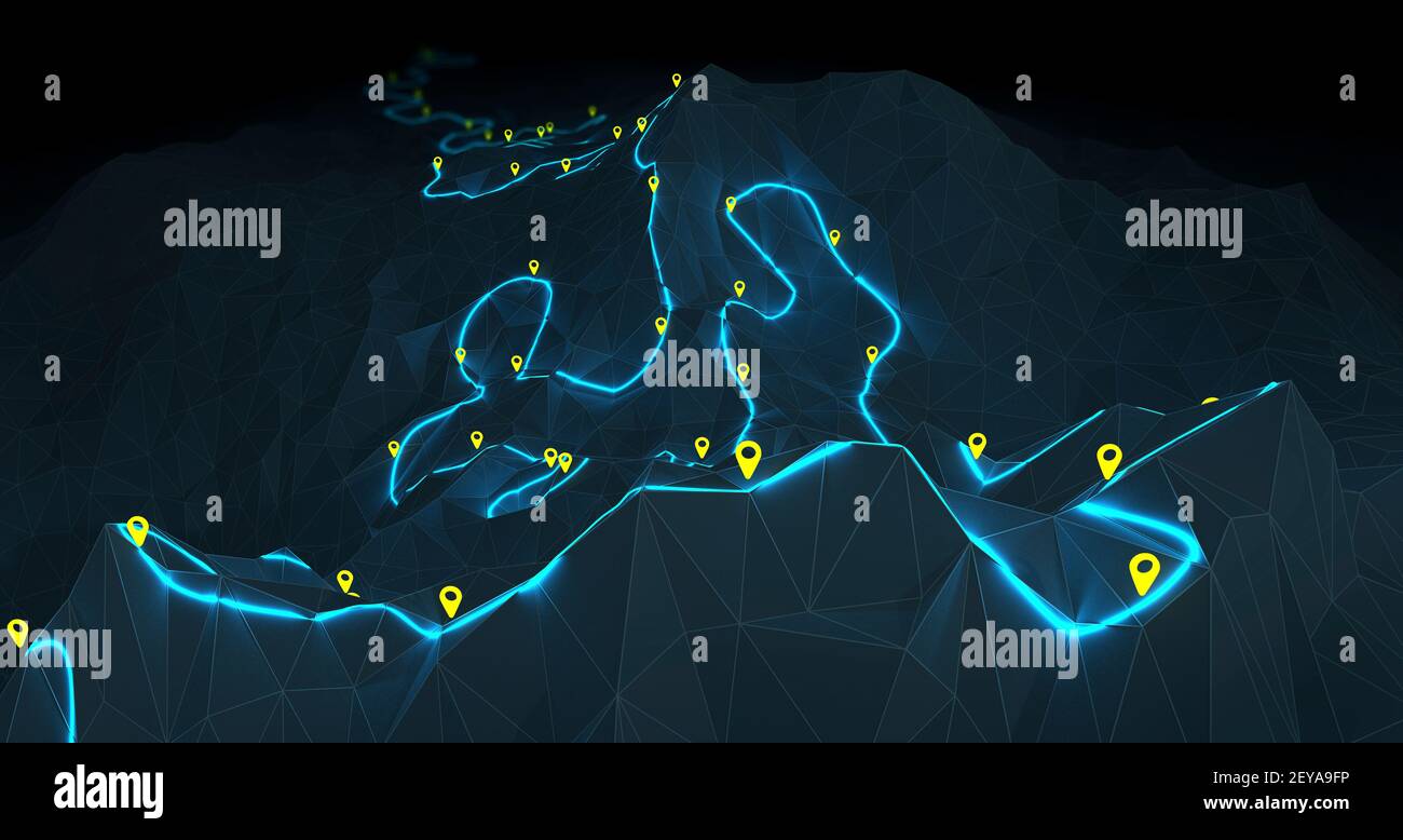 Topography map trail hi-res stock photography and images - Alamy