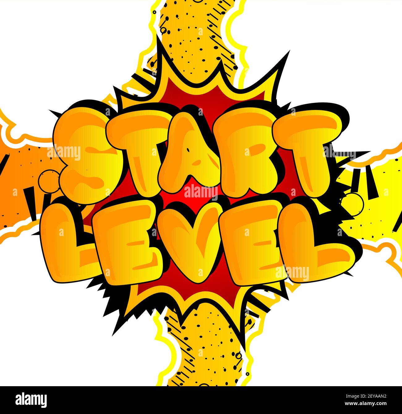 Gaming level, Game progress related words, quote on Comic book style ...