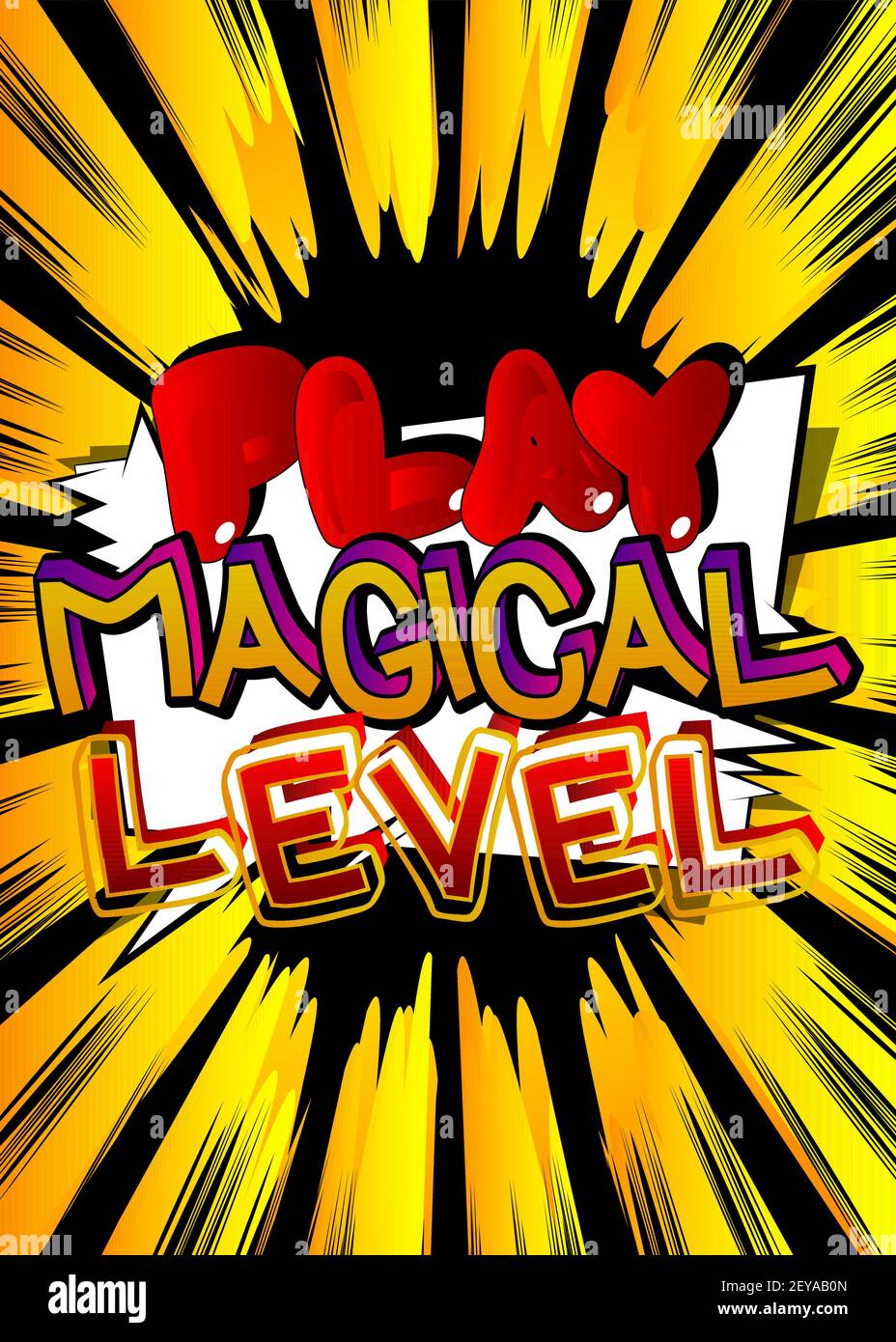 Gaming level, Game progress related words, quote on Comic book style ...