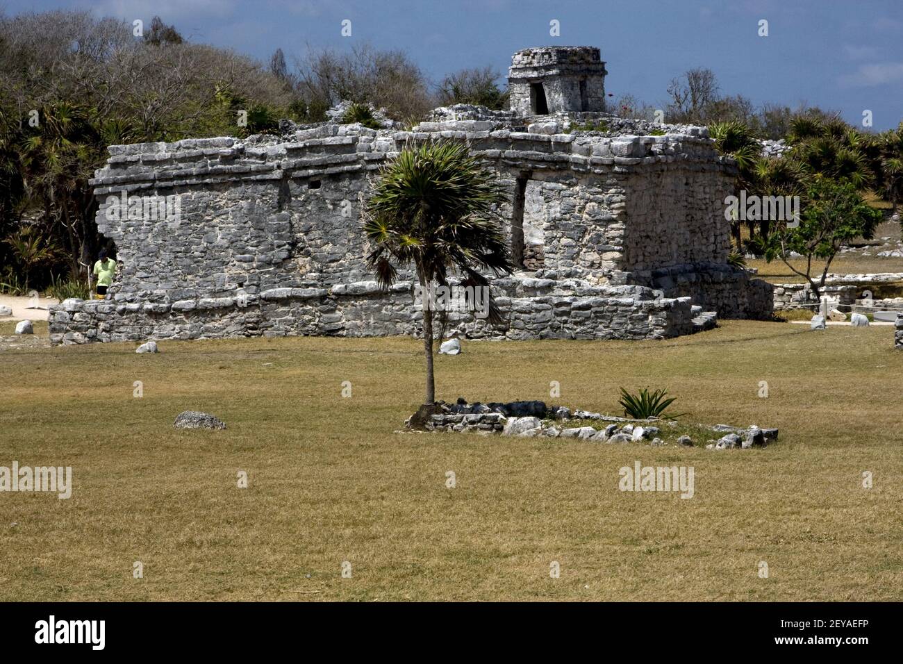 Wild angle of the tulum temple mexico america Stock Photo - Alamy
